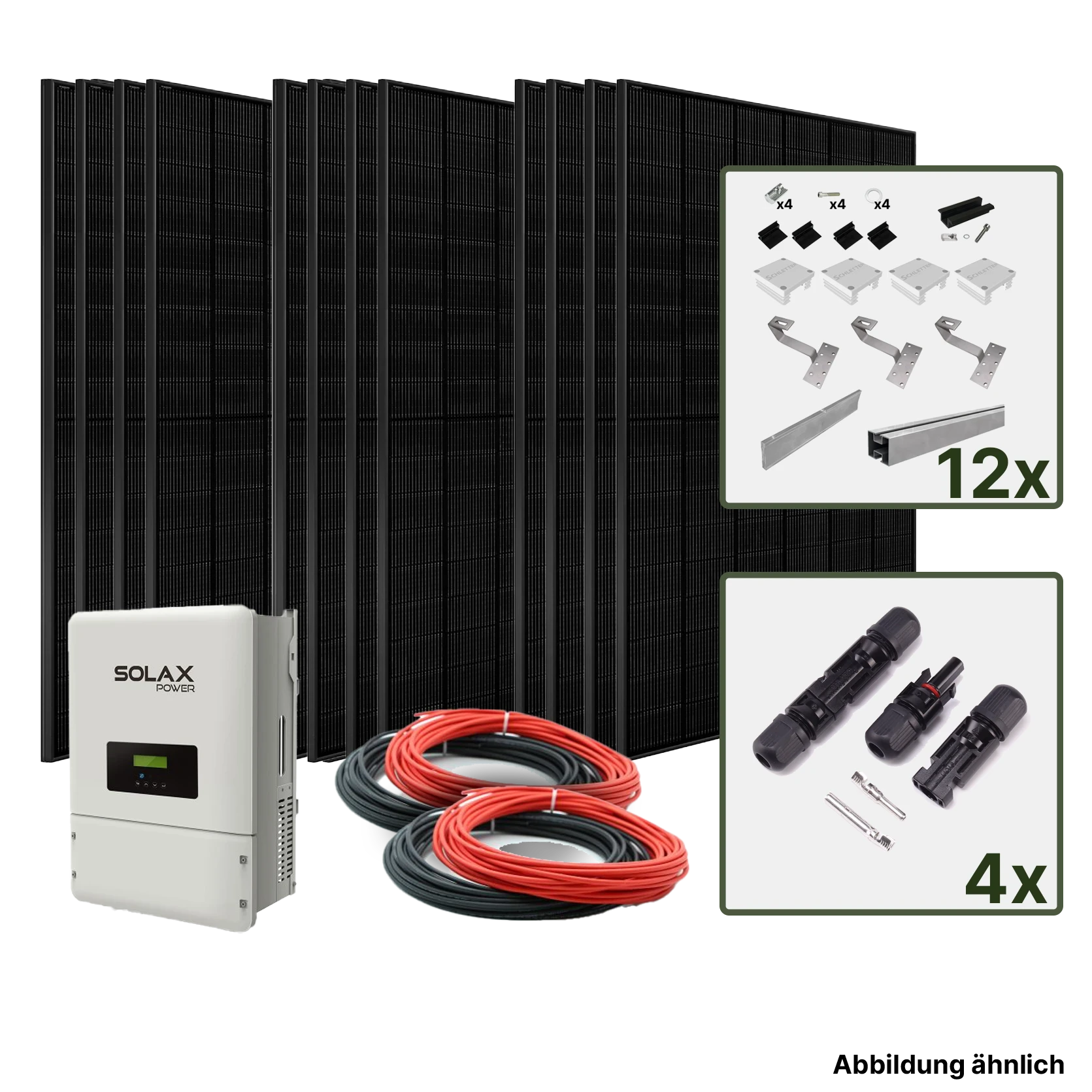 GreenAkku 5280Wp Solarpaket - Hybridwechselrichter ohne Speicher