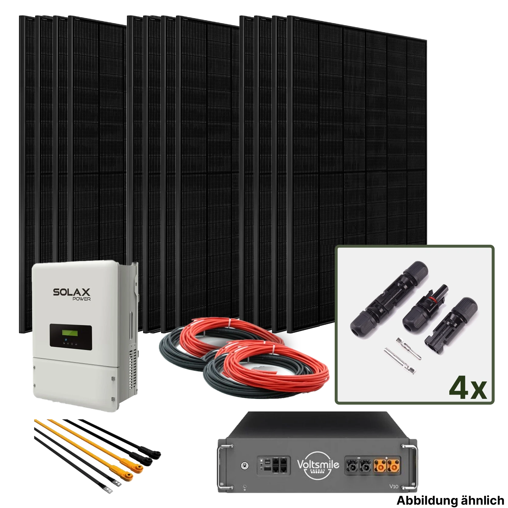 GreenAkku 5280Wp Solarpaket - Hybridwechselrichter mit 5.12 kWh Speicher