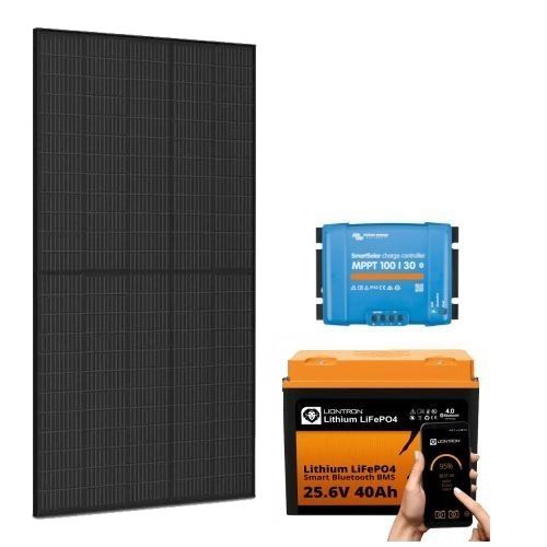 GreenAkku Solarpaket 445Wp 24V mit 1kWh Lithium LiFePO4 Speicher